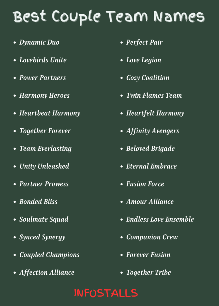 800+ Couple Team Names For You - Infostalls