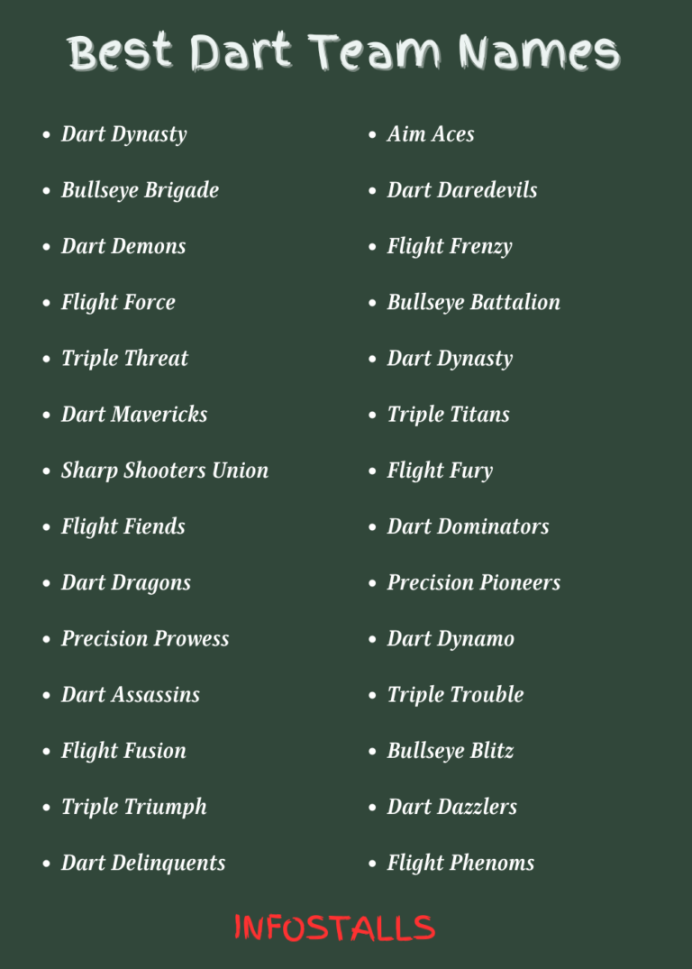 800+ Dart Team Names For You - Infostalls