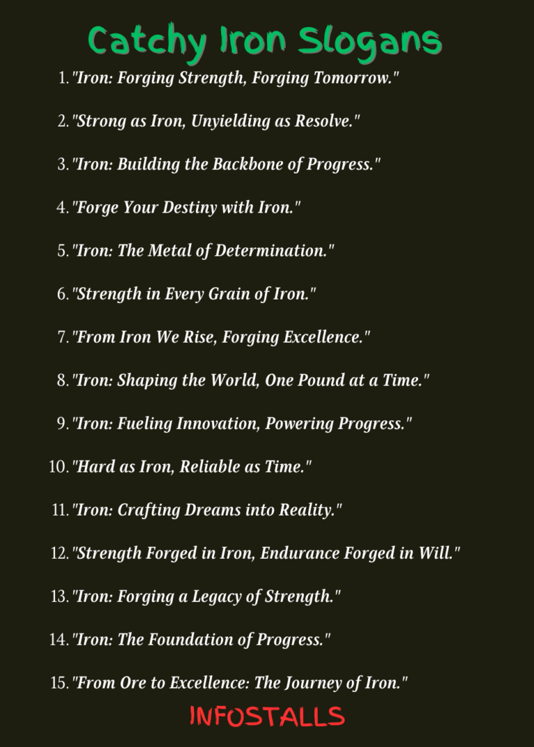 700+ Iron Slogans You Should Go For - Infostalls