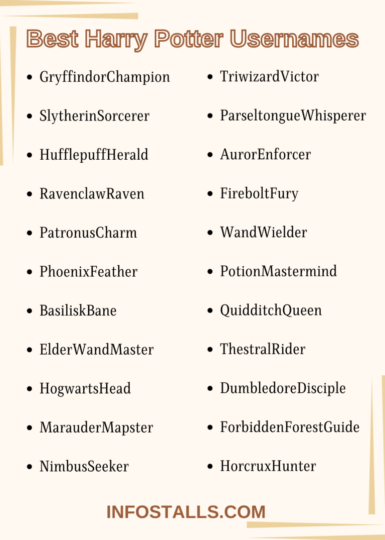 600+ Cool and Best Harry Potter Usernames - Infostalls