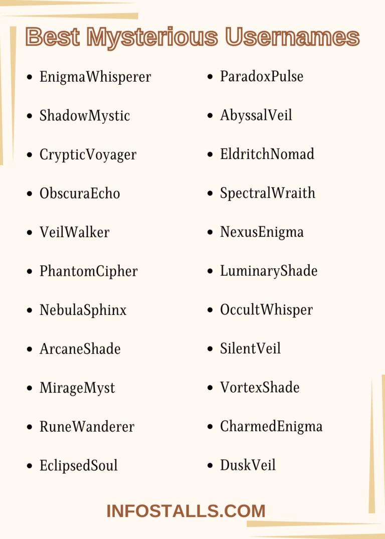 600+ Cool and Best Mysterious Usernames - Infostalls