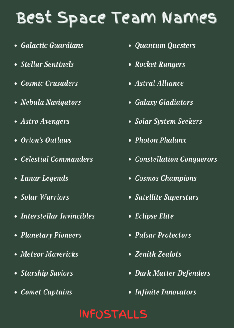 800+ Space Team Names For You - Infostalls