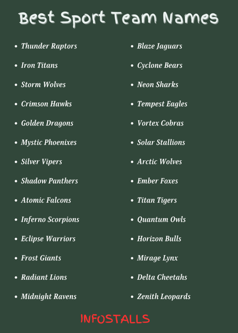 800+ Sport Team Names For You - Infostalls