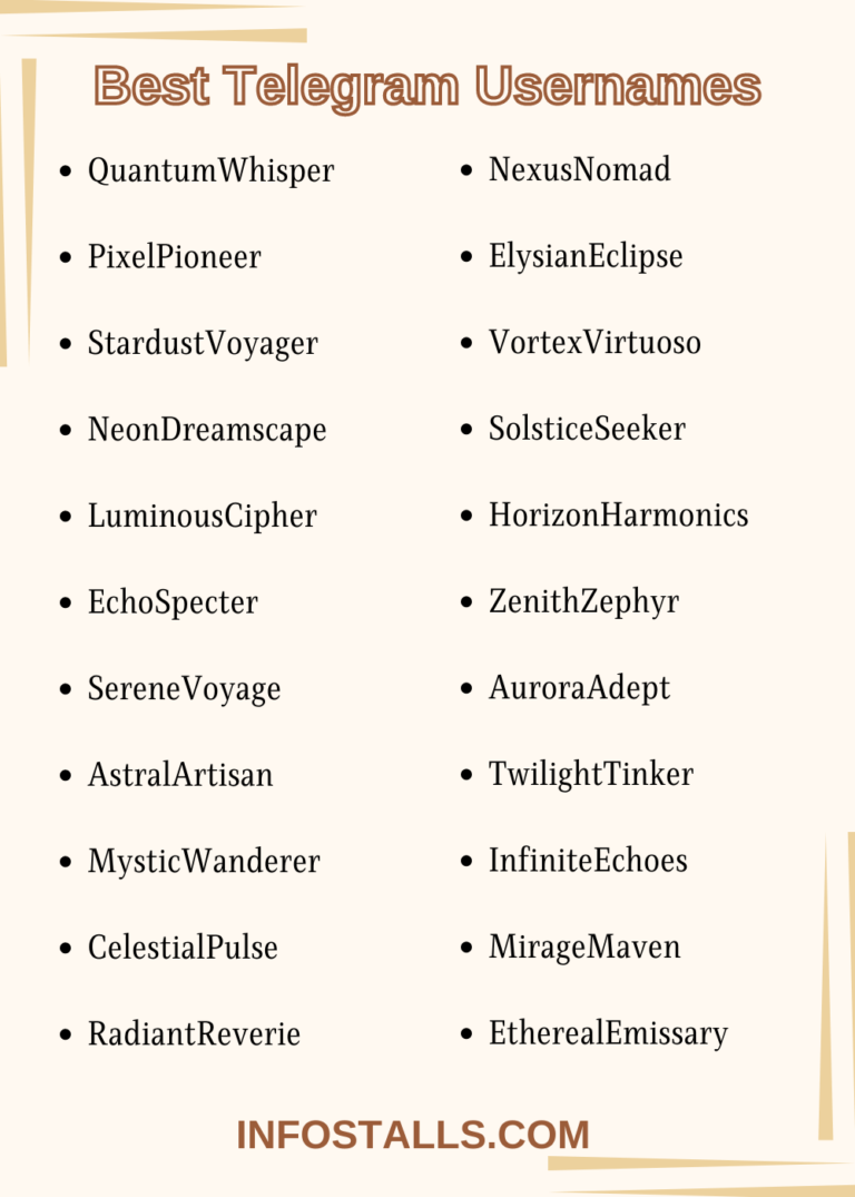 600+ Cool and Best Telegram Usernames - Infostalls