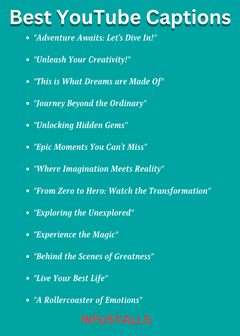 500+ Unique YouTube Captions For You - Infostalls