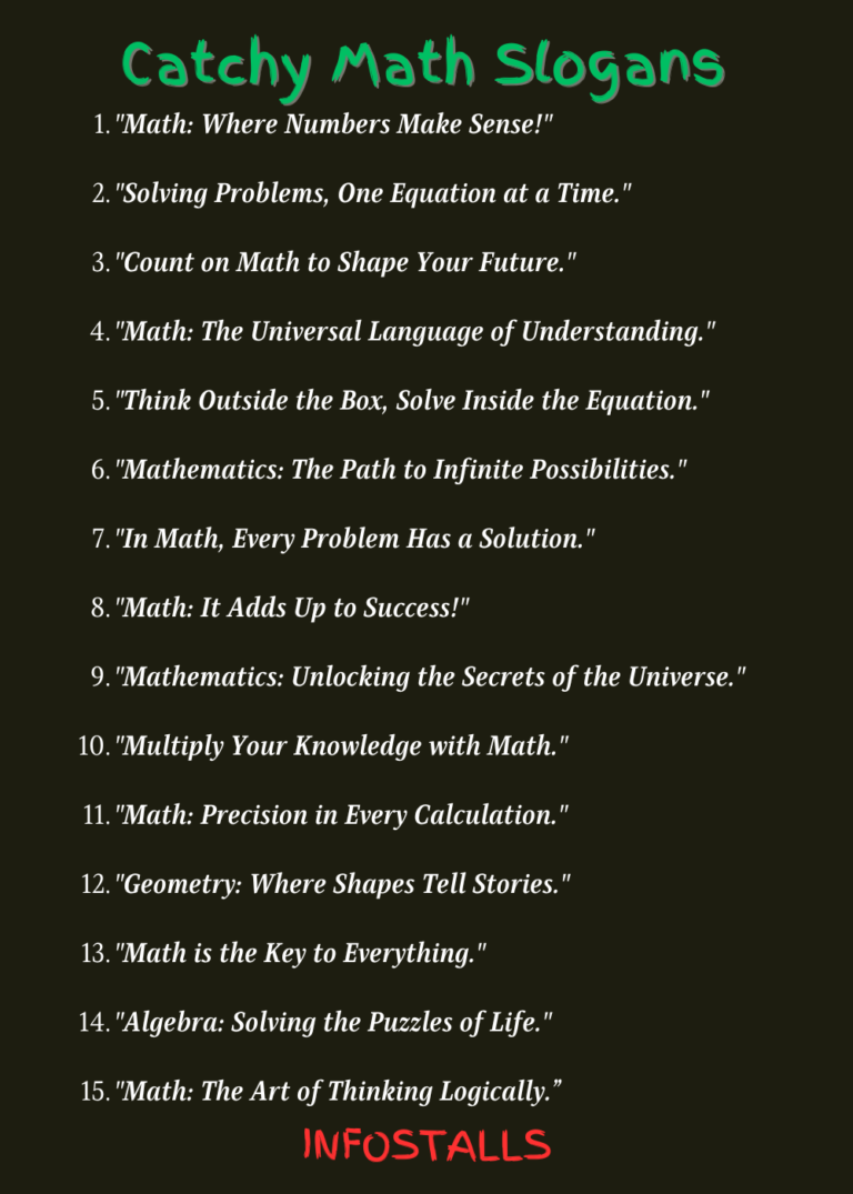 700+ Math Slogans You Should Go For - Infostalls