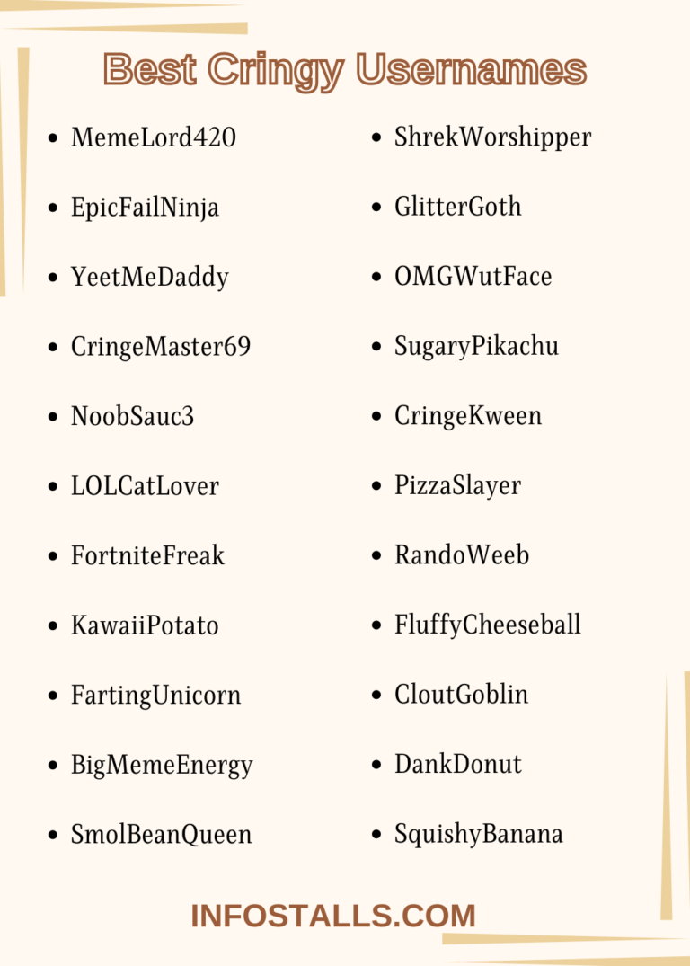 600+ Catchy and Best Cringy Usernames - Infostalls