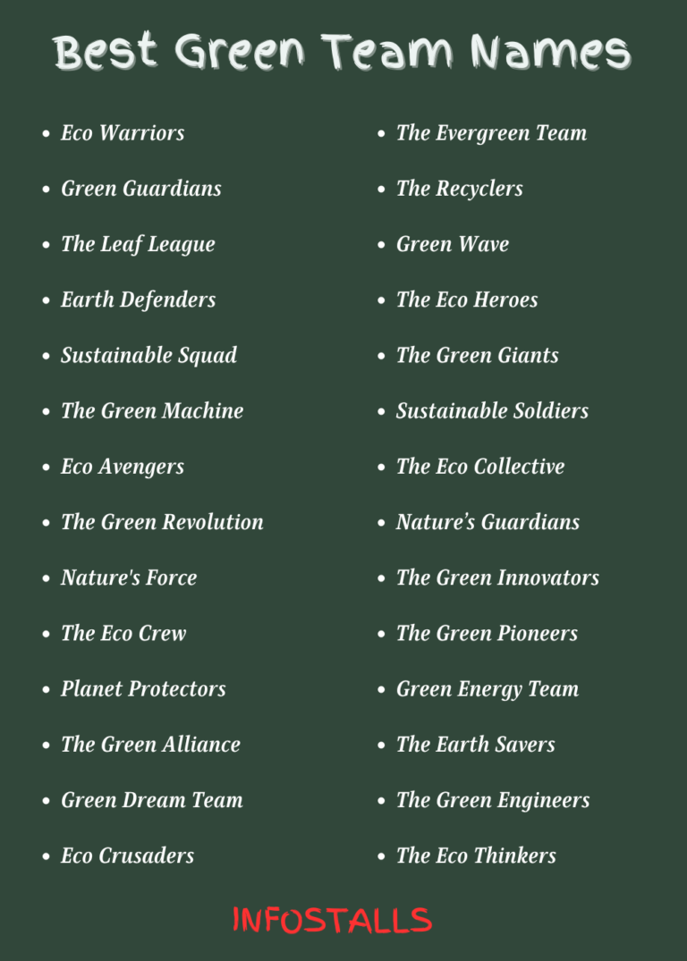 800+ Green Team Names For You - Infostalls