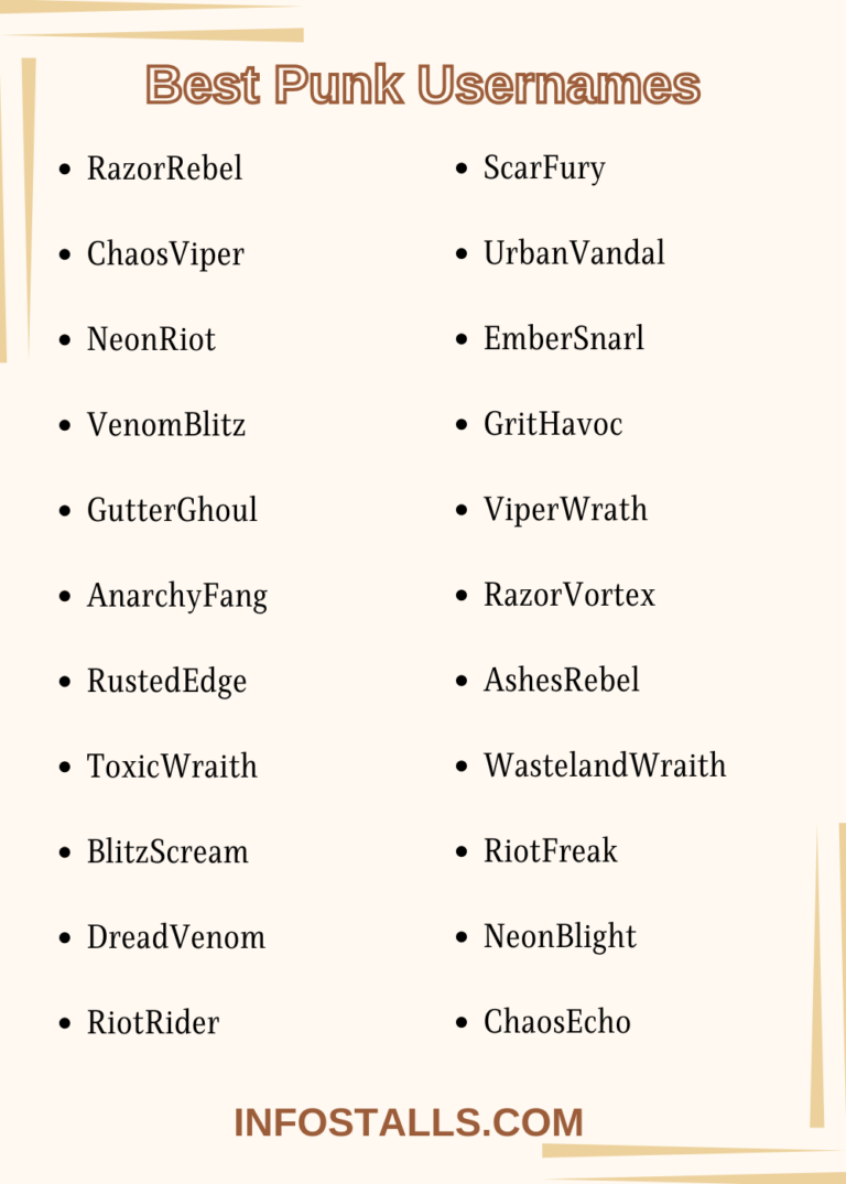 600+ Cool and Best Punk Usernames - Infostalls