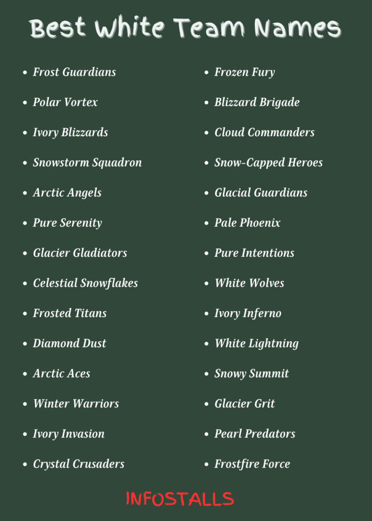 800+ White Team Names For You - Infostalls