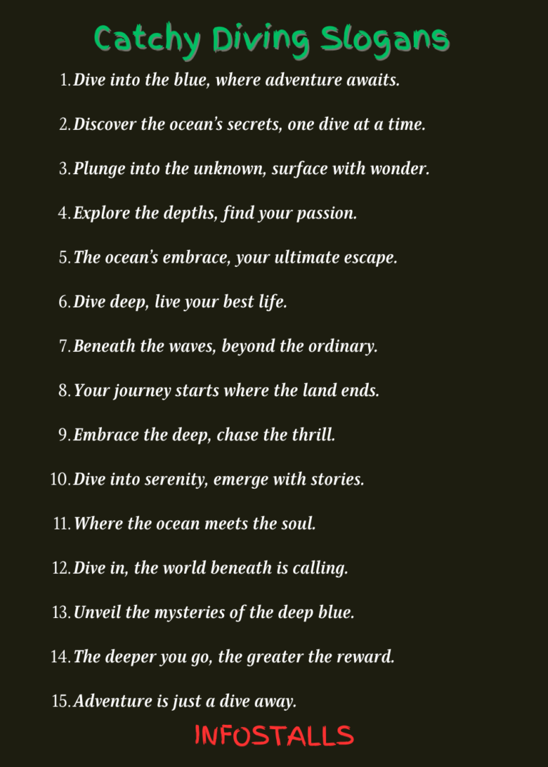 700+ Diving Slogans You Should Go For - Infostalls