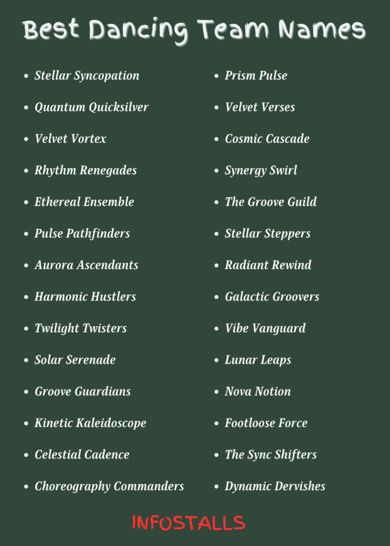 800+ Dancing Team Names For You - Infostalls