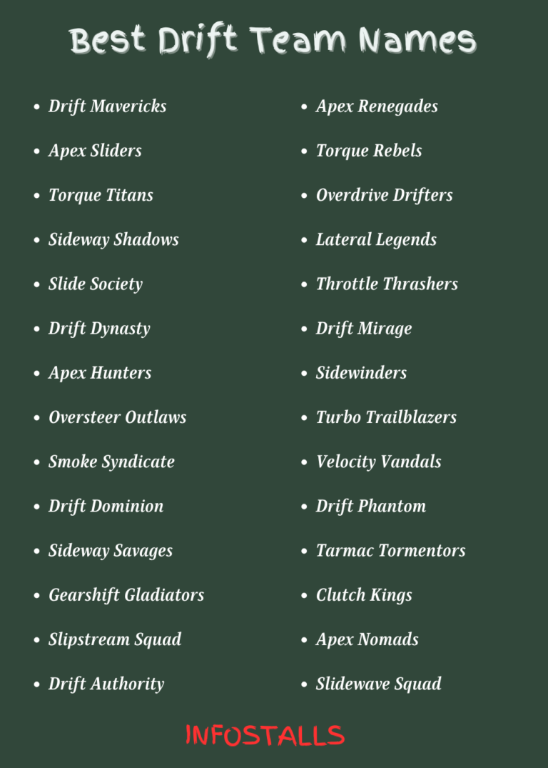 800+ Drift Team Names For You - Infostalls