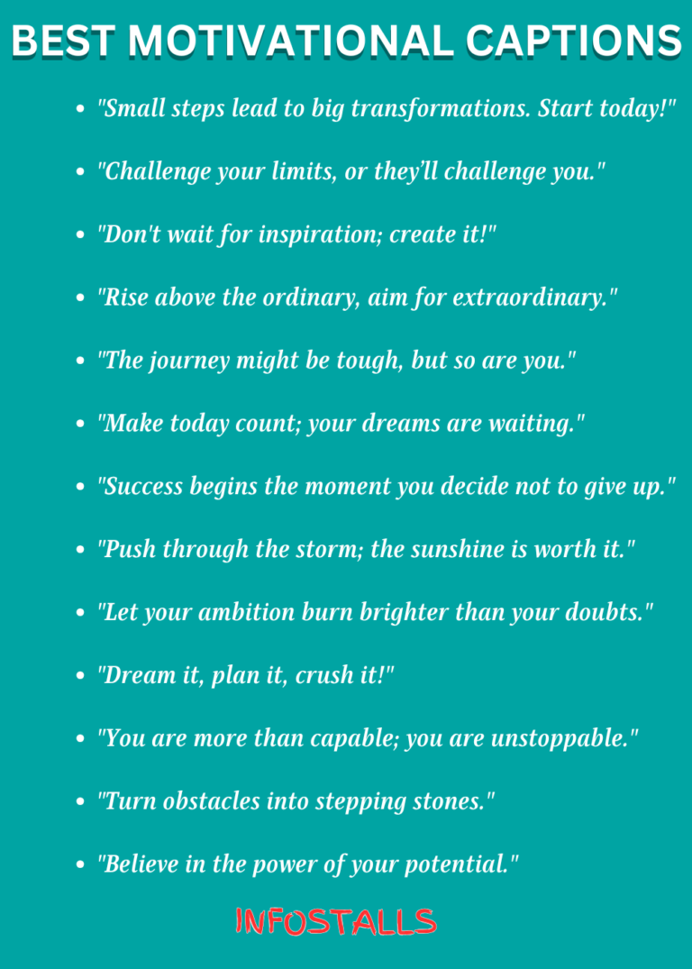 500+ Unique Motivational Captions For You - Infostalls