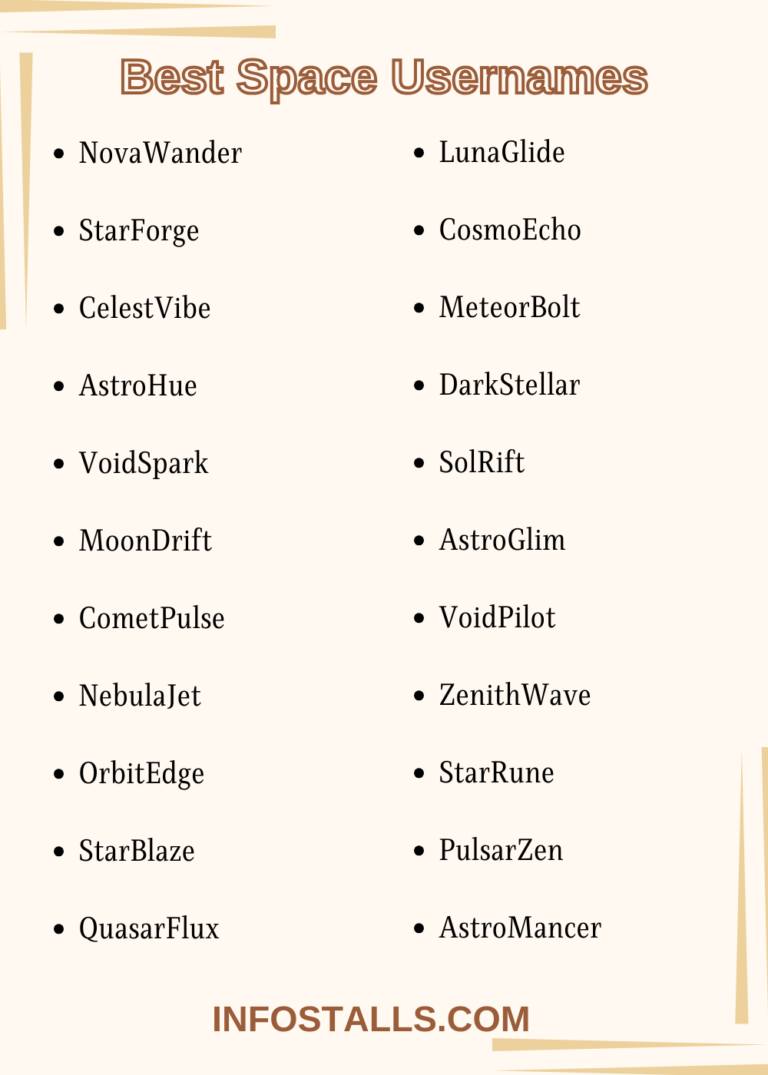 800+ Space Usernames For You - Infostalls
