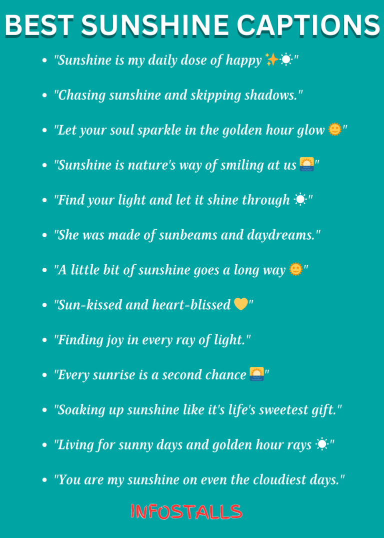500+ Unique Sunshine Captions For You - Infostalls