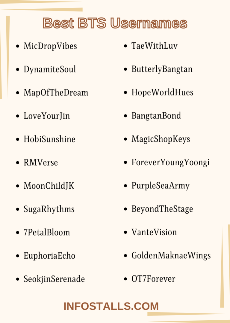600+ Cool and Best BTS Usernames - Infostalls