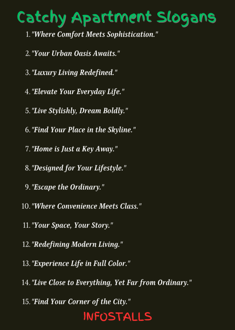 700+ Apartment Slogans You Should Go For - Infostalls