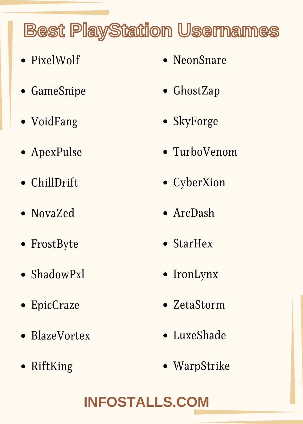 600 Cool And Best PlayStation Usernames Infostalls