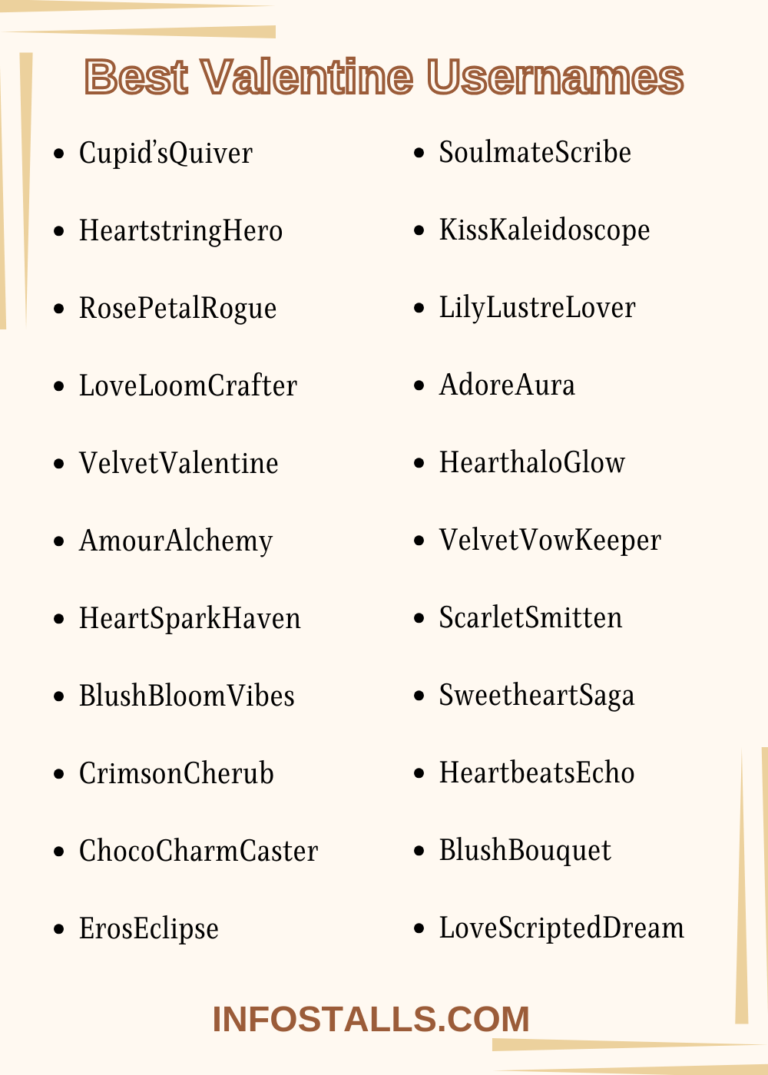 600+ Cool and Best Valentine Usernames - Infostalls