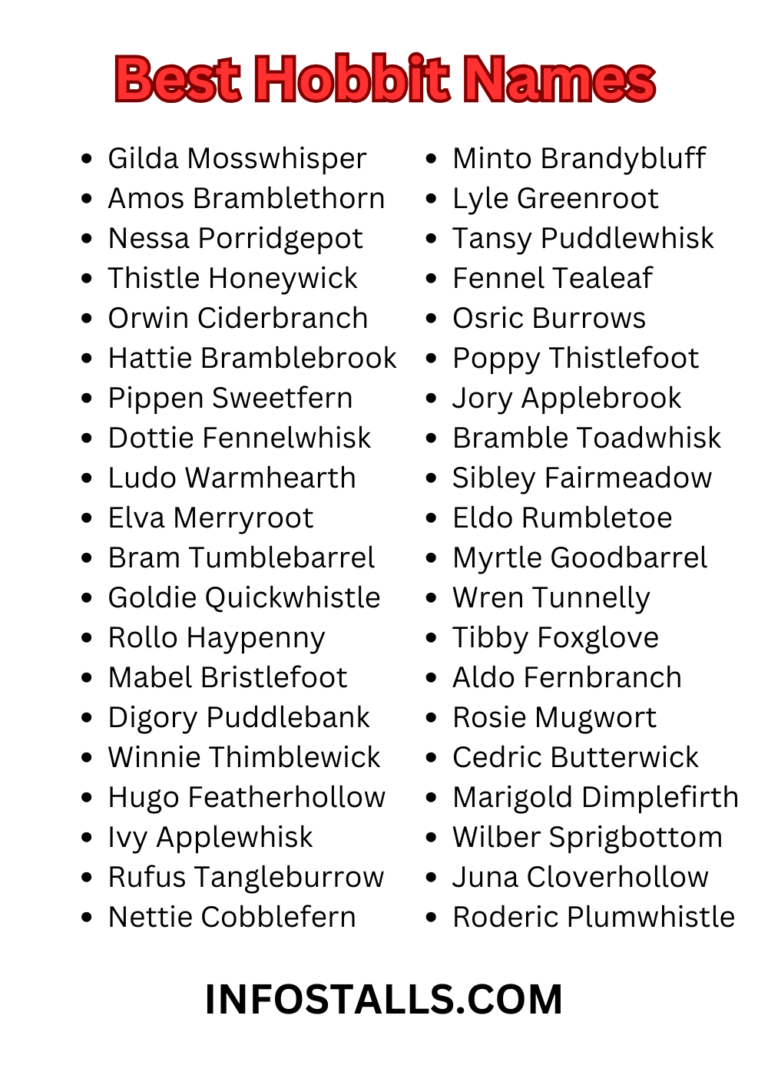 900+ Best Hobbit Names For You - Infostalls