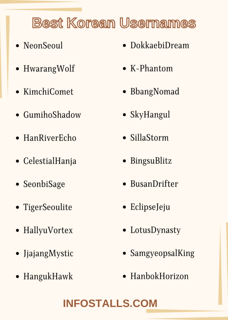 600+ Cool and Best Korean Usernames - Infostalls
