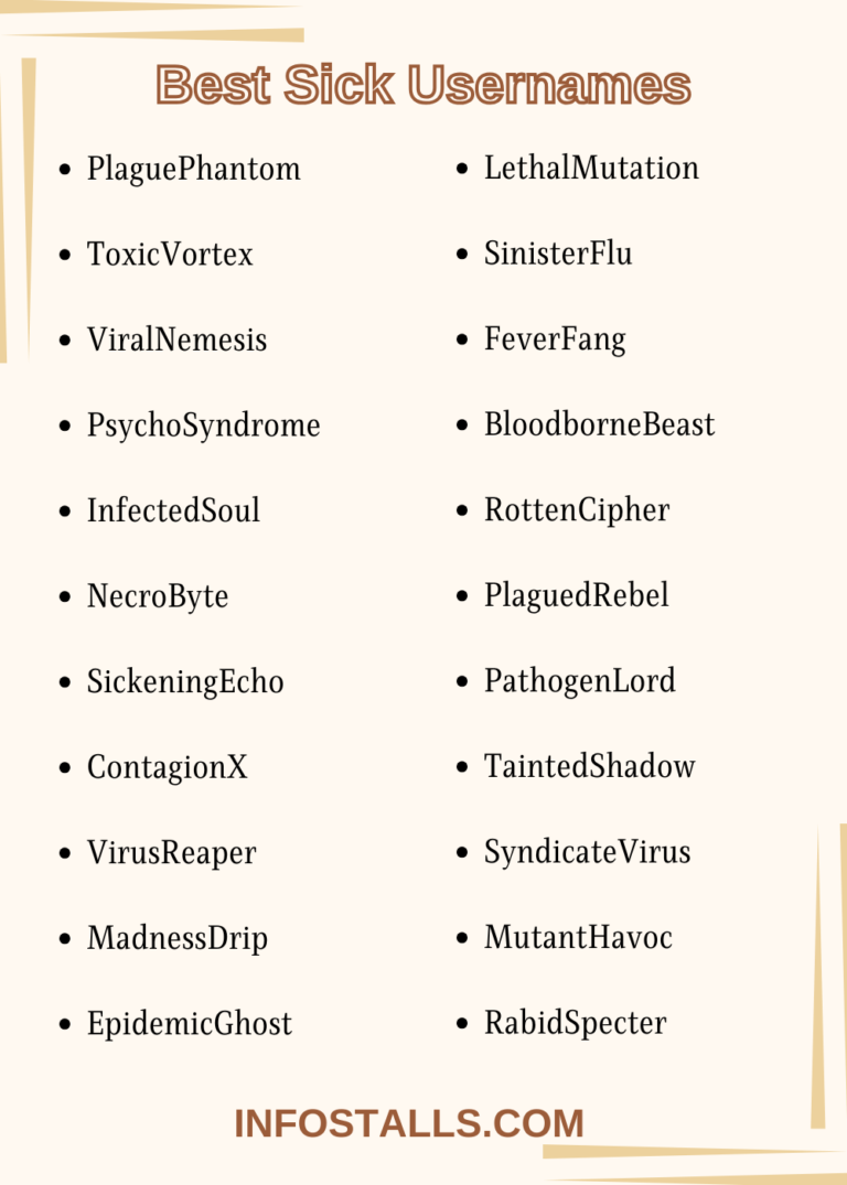 600+ Cool and Best Sick Usernames - Infostalls