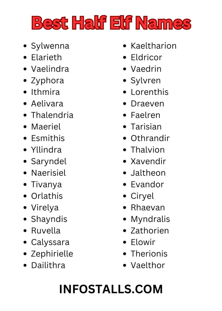 900+ Best Half Elf Names For You - Infostalls