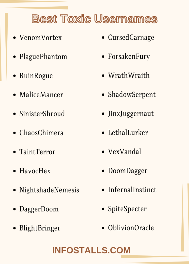 600+ Cool and Best Toxic Usernames - Infostalls